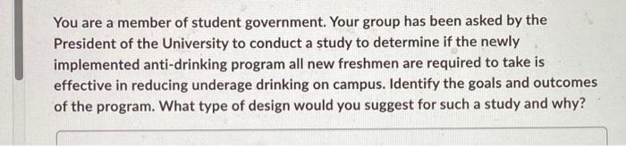 Solved You are a member of student government. Your group | Chegg.com