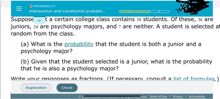 Solved O PROBABILITY Intersection and conditional probabi... | Chegg.com