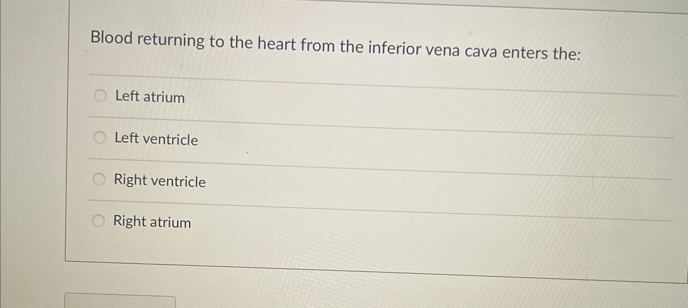 Solved Blood returning to the heart from the inferior vena | Chegg.com