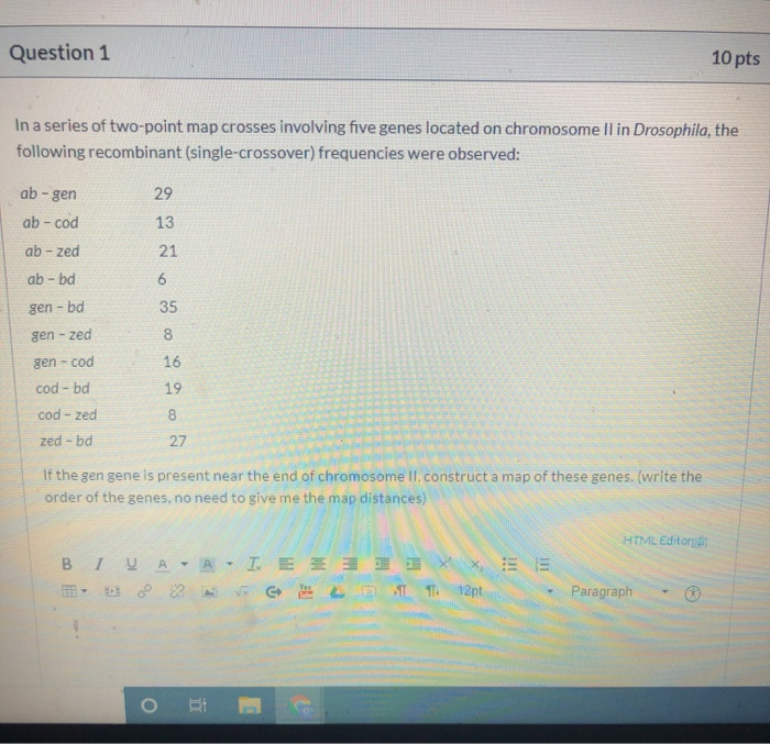 Solved Question 1 10 pts In a series of two-point map | Chegg.com
