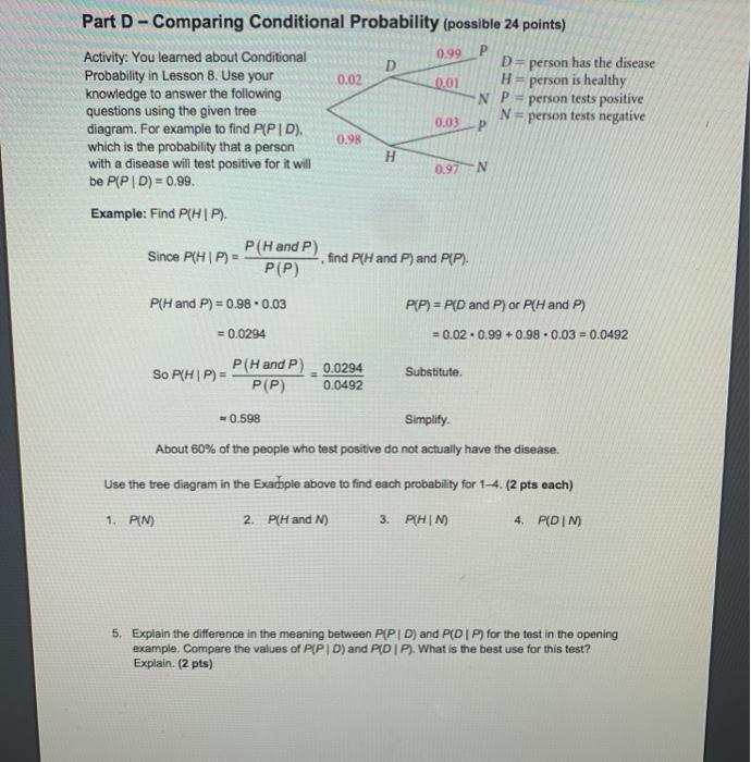 Solved 0.03 Part D-Comparing Conditional Probability | Chegg.com