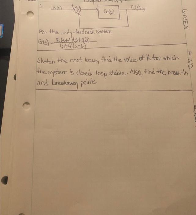 Solved For the unity-feedback system, | Chegg.com