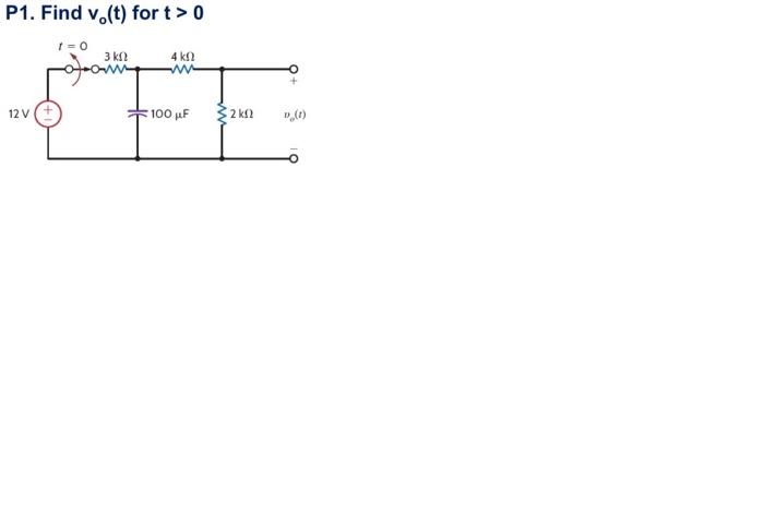 Solved P1. Find v0(t) for t>0 | Chegg.com