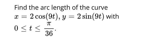 Solved Find the arc length of the curve | Chegg.com