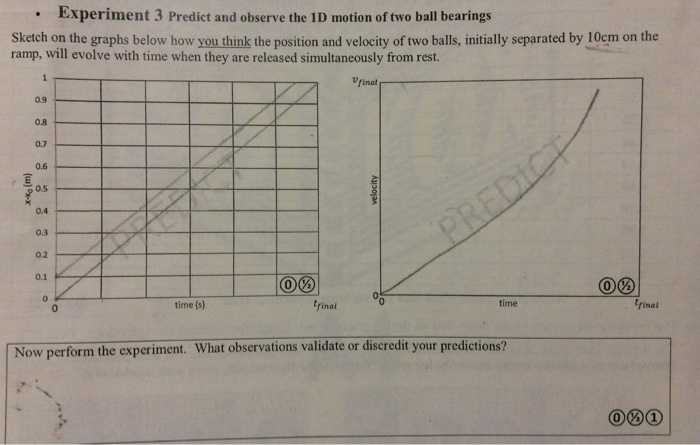Solved • Experiment 3 Predict and observe the 1D motion of | Chegg.com
