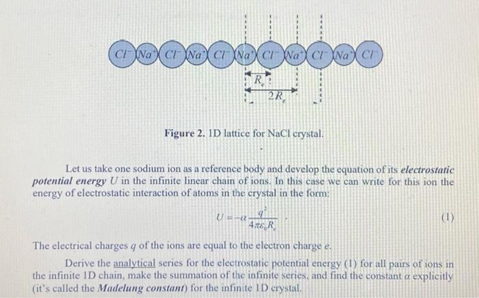 Solved Part 1. NaCI Salt Crystal. Let's consider the | Chegg.com
