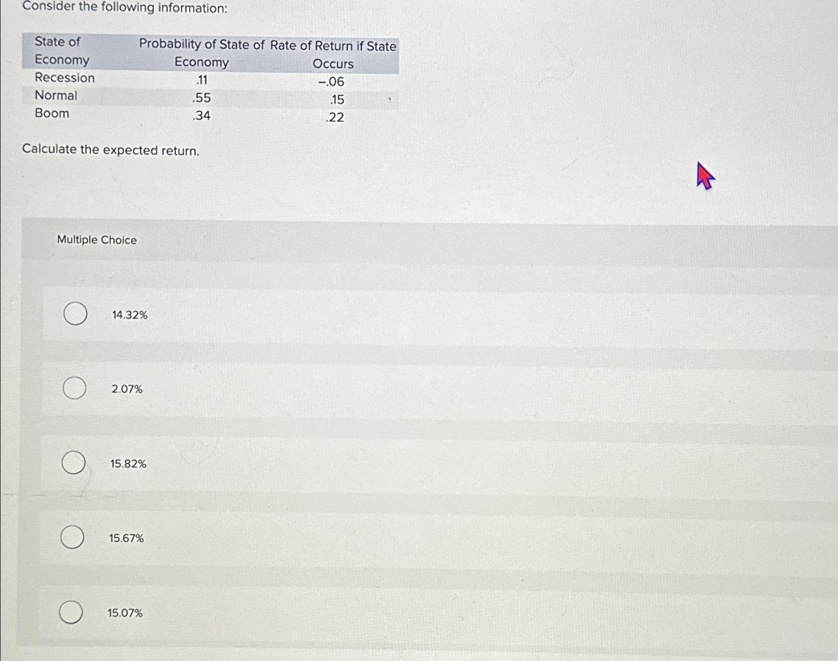 Solved Consider the following information:\table[[State | Chegg.com