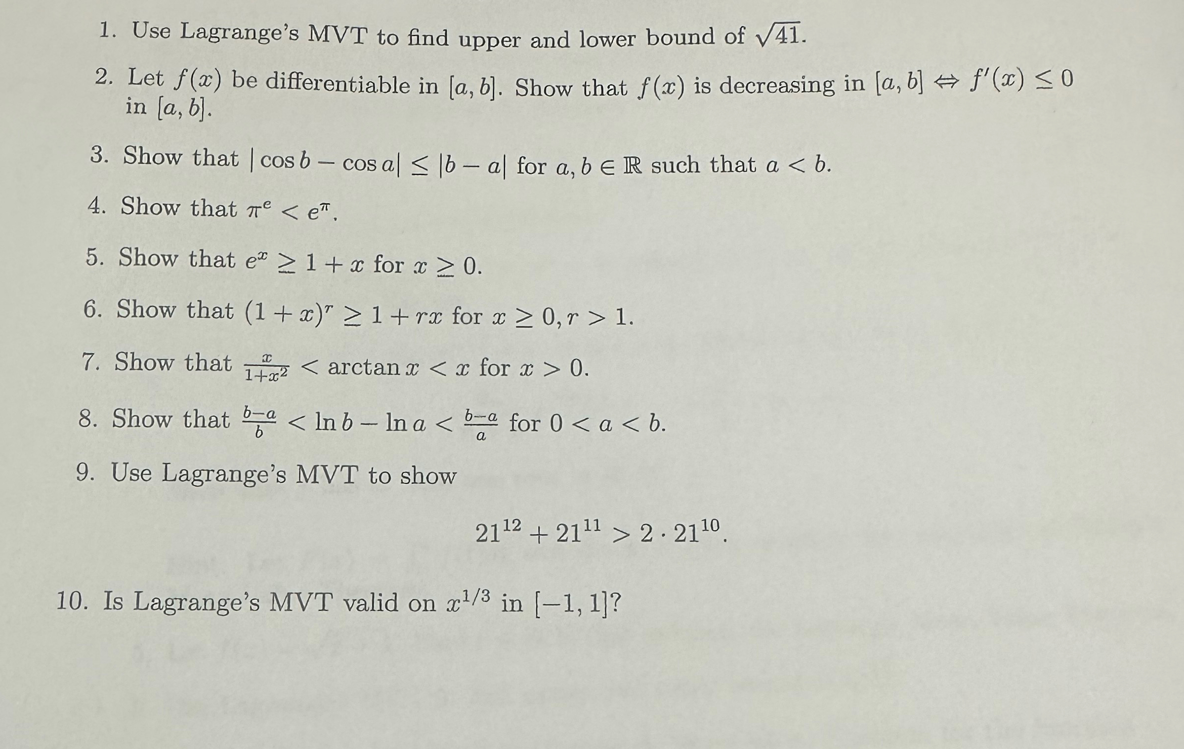 Solved Use Lagrange's MVT to find upper and lower bound of | Chegg.com