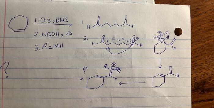 Solved 1.03.DNS en 2. NaOH, A 2. H H 3.R2NH J R ? A | Chegg.com