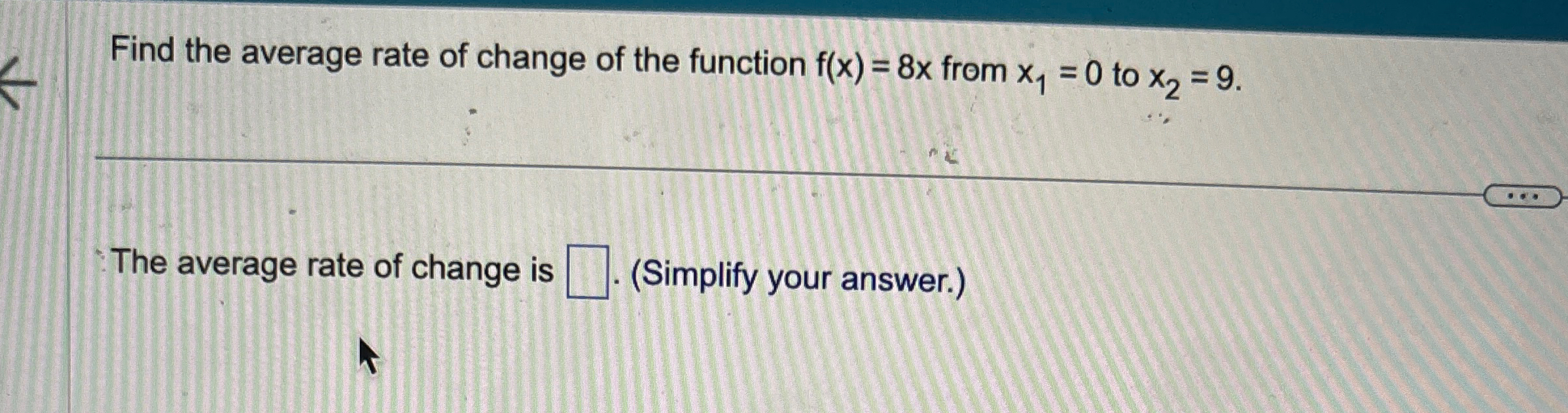 Solved Find the average rate of change of the function | Chegg.com