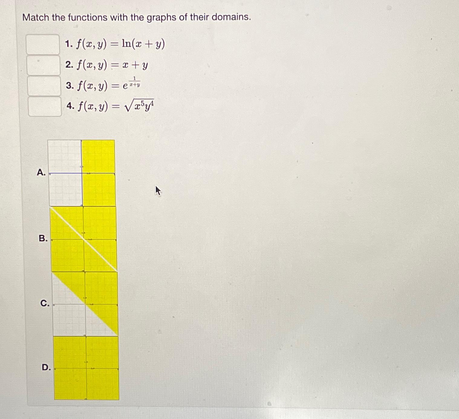 Solved Match the functions with the graphs of their | Chegg.com