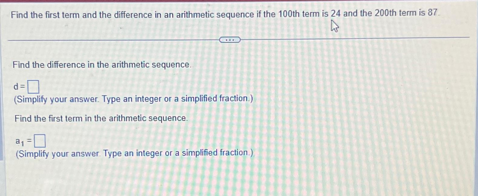 Solved Find The First Term And The Difference In An