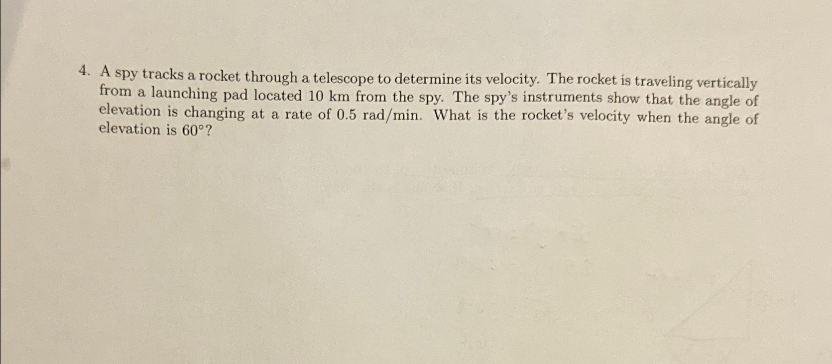 Solved A spy tracks a rocket through a telescope to | Chegg.com