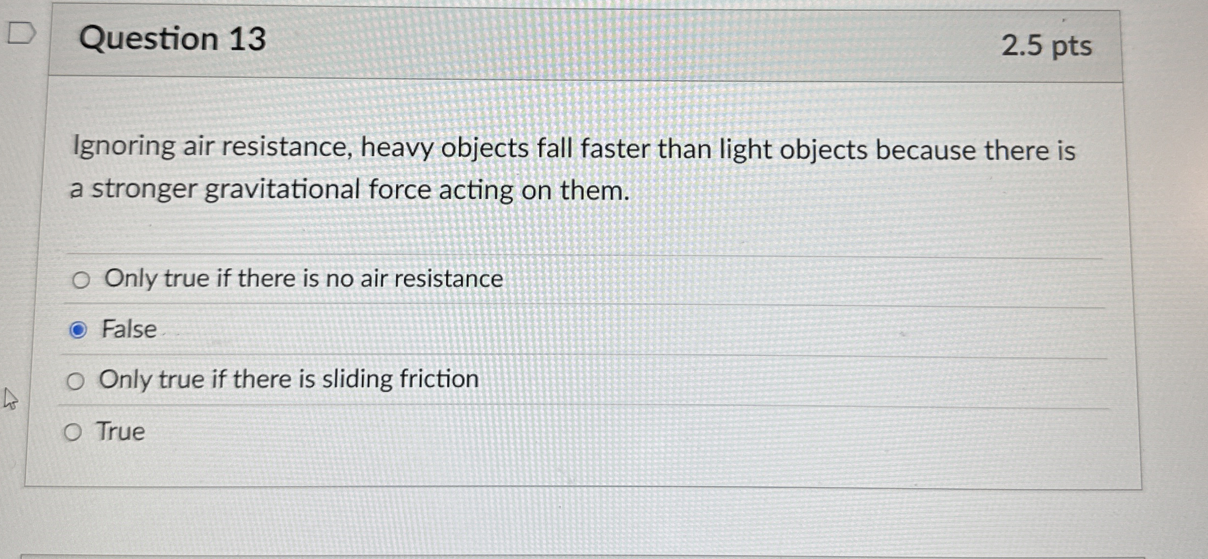 Solved Question 132.5 ﻿ptsIgnoring air resistance, heavy | Chegg.com