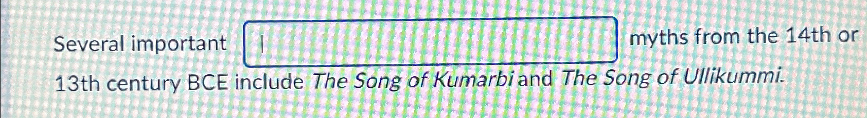 Solved Several important myths from the 14 ﻿th or 13th | Chegg.com