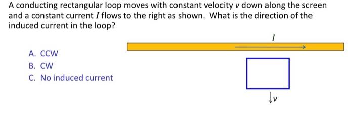 Solved A conducting rectangular loop moves with constant | Chegg.com