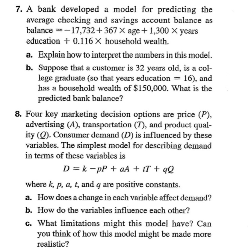 Solved A bank developed a model for predicting the average | Chegg.com