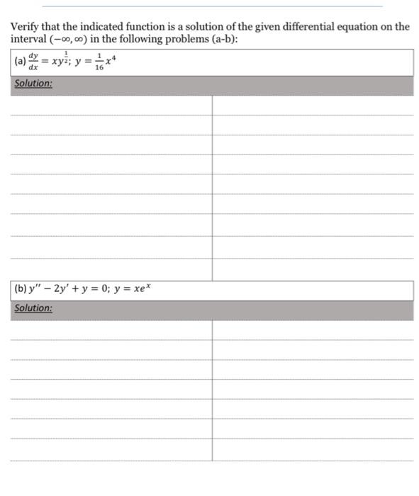 Solved Verify that the indicated function is a solution of | Chegg.com