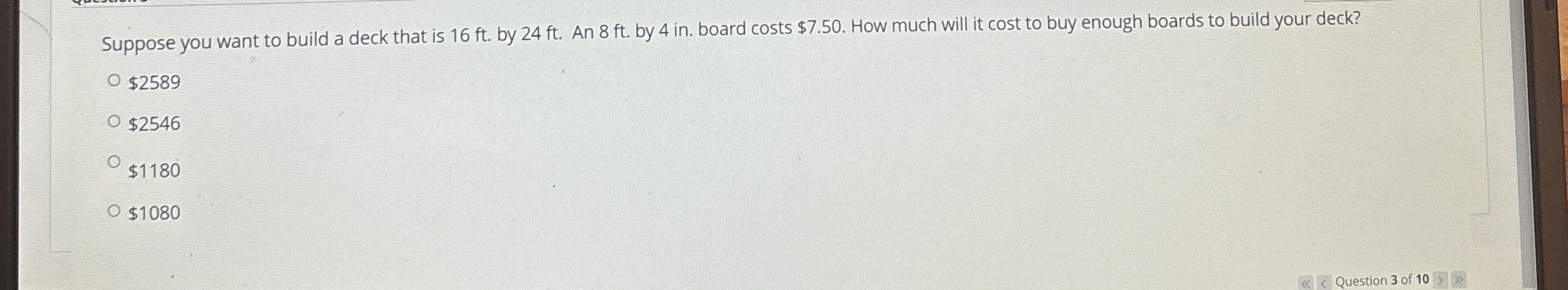 Solved Suppose you want to build a deck that is 16 ﻿ft . ﻿by | Chegg.com