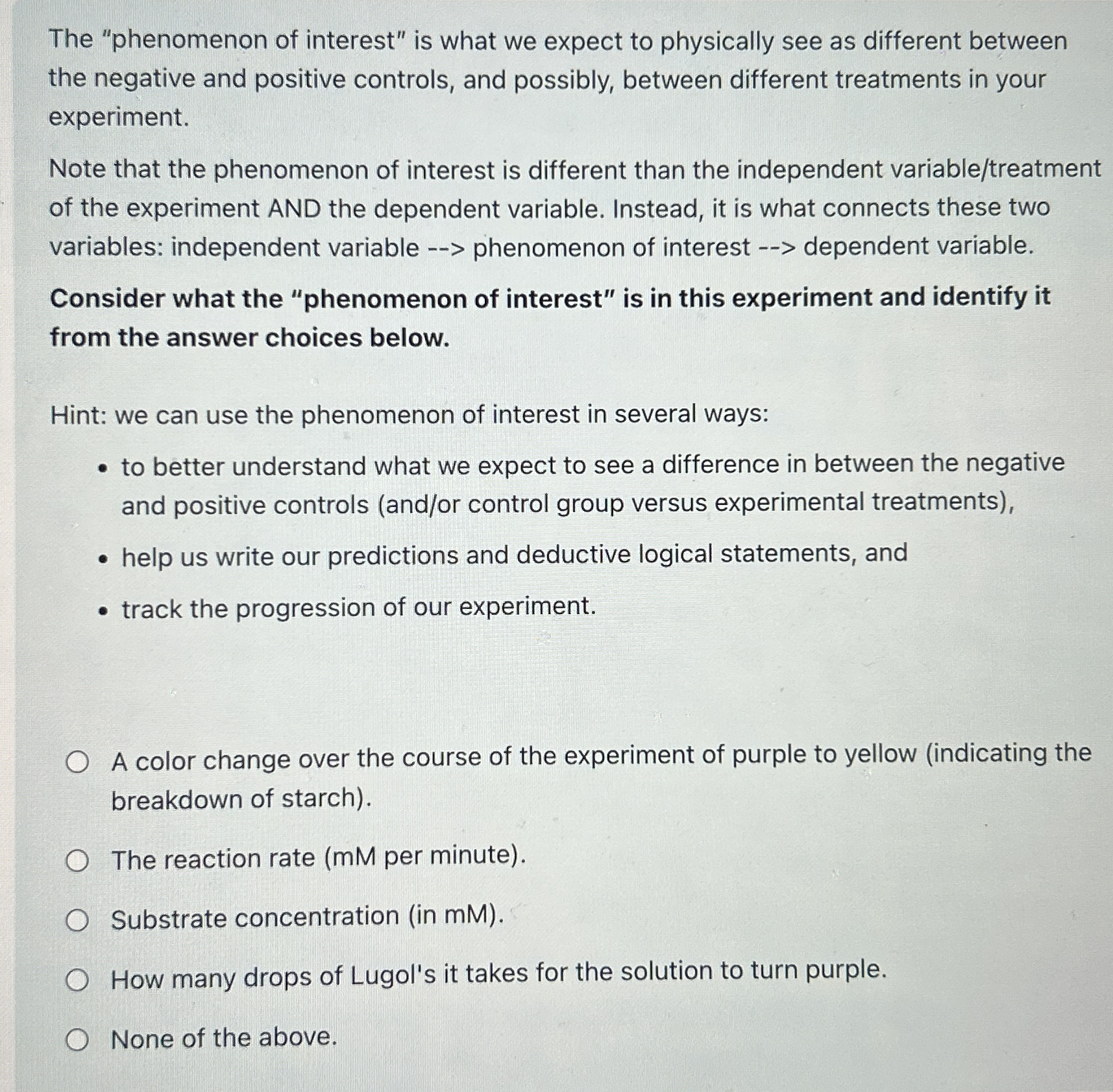 Solved The "phenomenon of interest" is what we expect to | Chegg.com