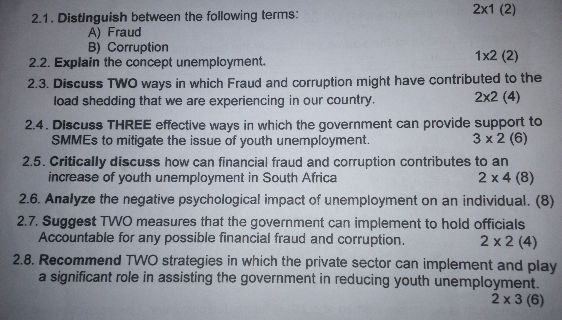 Solved 2.1. ﻿Distinguish between the following | Chegg.com