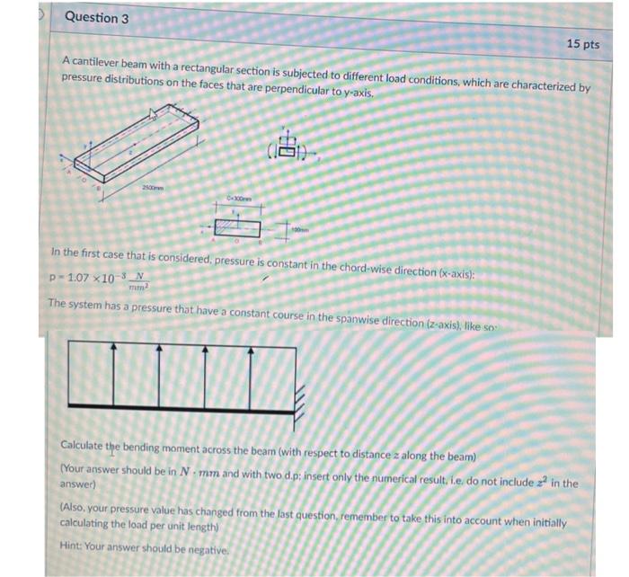 Solved A cantilever beam with a rectangular section is | Chegg.com