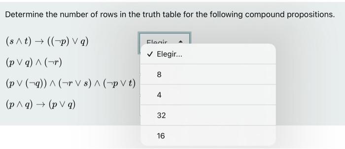 Determine the number of rows in the truth table for | Chegg.com