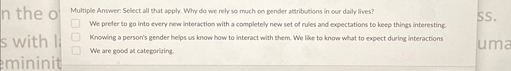 Solved Multiple Answer: Select all that apply. Why do we | Chegg.com