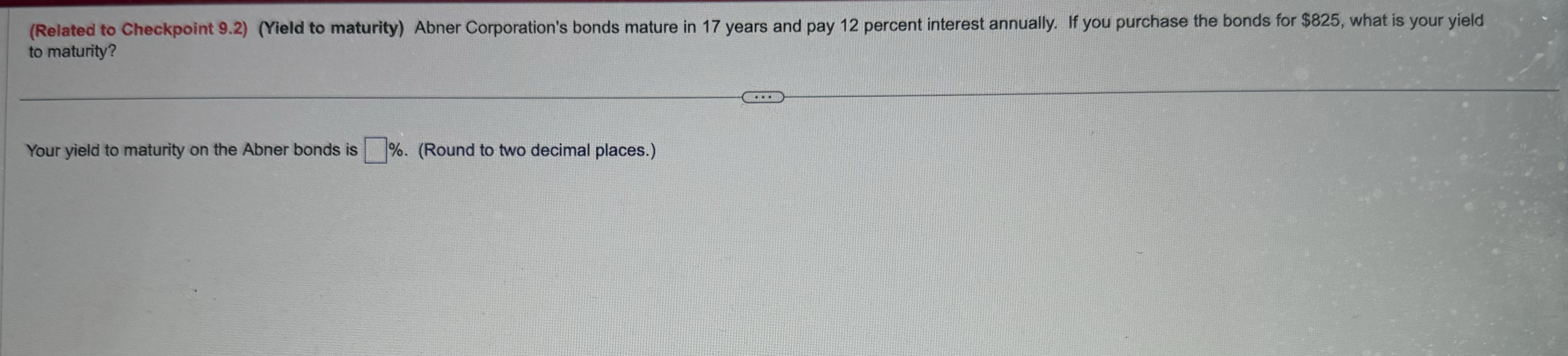 Solved (Related to Checkpoint 9.2) (Yield to maturity) | Chegg.com