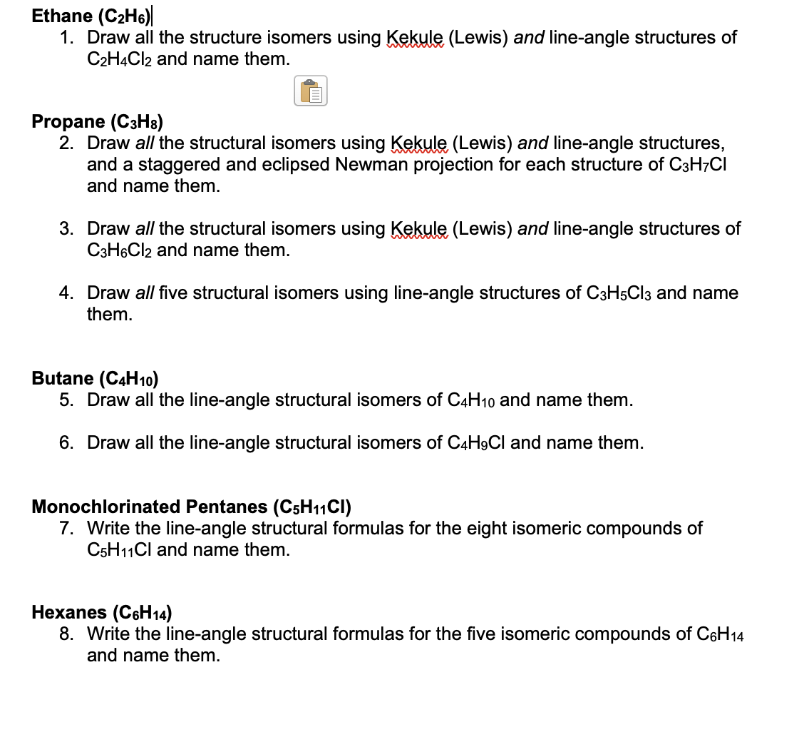 Solved Ethane (C2H6)Draw all the structure isomers using | Chegg.com