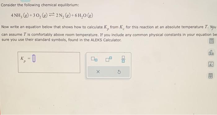 Solved Consider the following chemical equilibrium: | Chegg.com