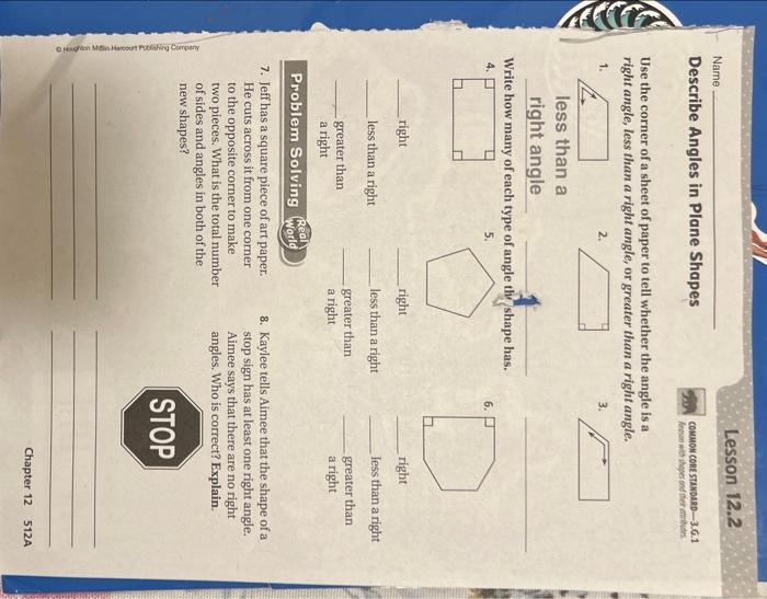 Solved Describe Angles in Plane Shapes coumon Cone stavoako | Chegg.com