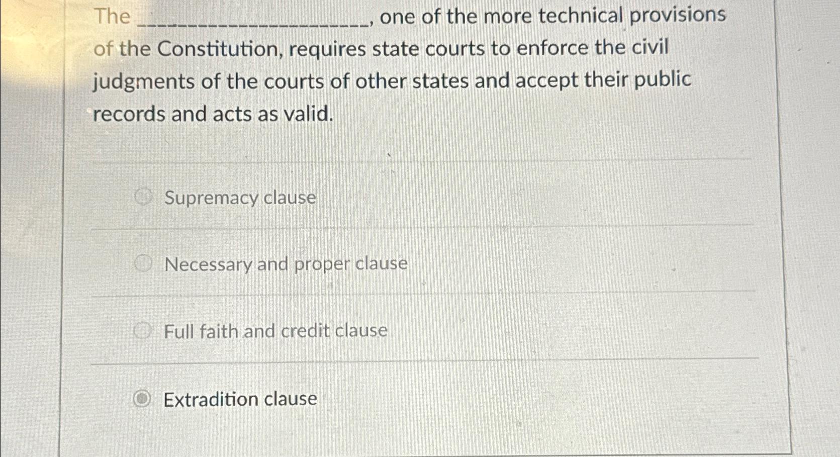 Solved The one of the more technical provisions of the | Chegg.com
