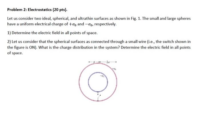 Solved Problem 2: Electrostatics (20 pts). Let us consider | Chegg.com
