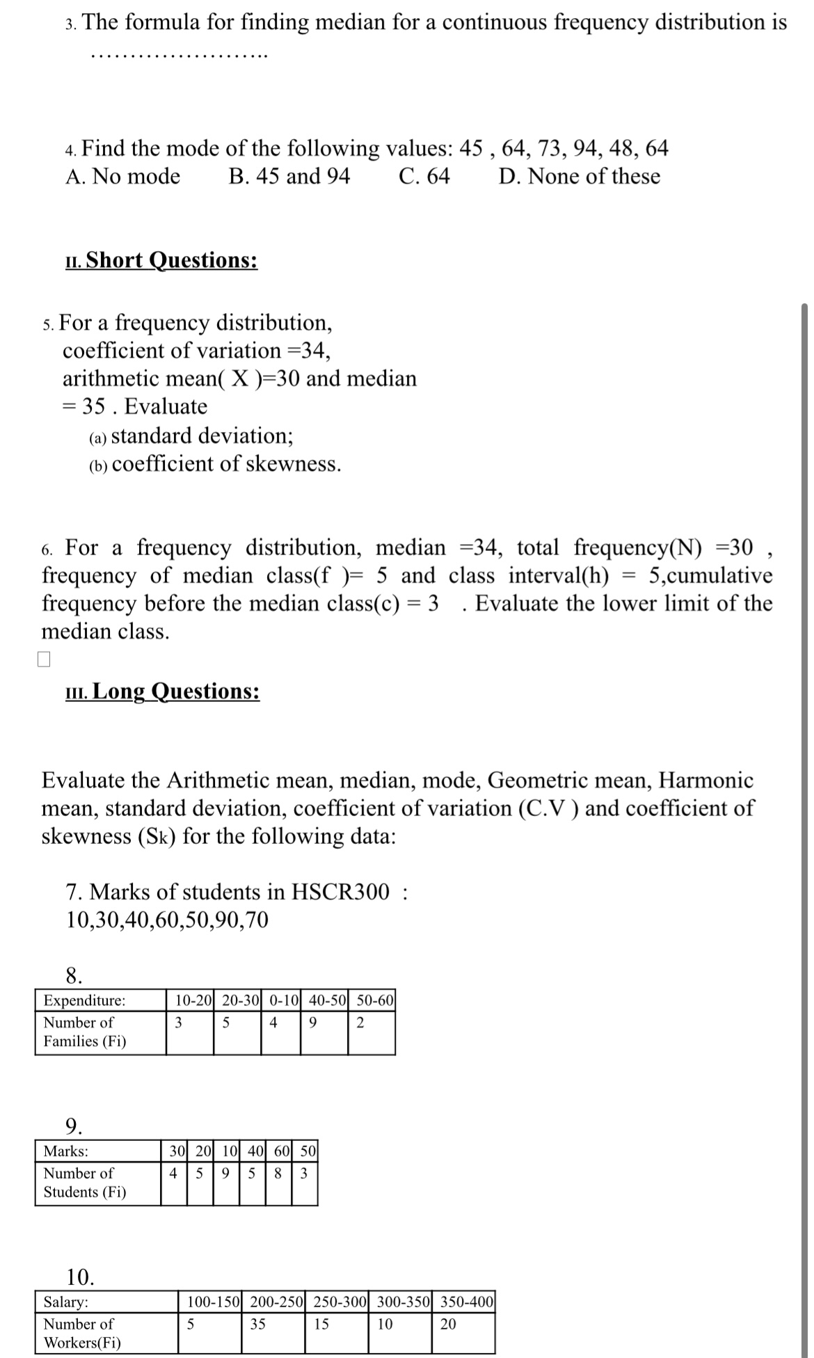 Solved The formula for finding median for a continuous | Chegg.com