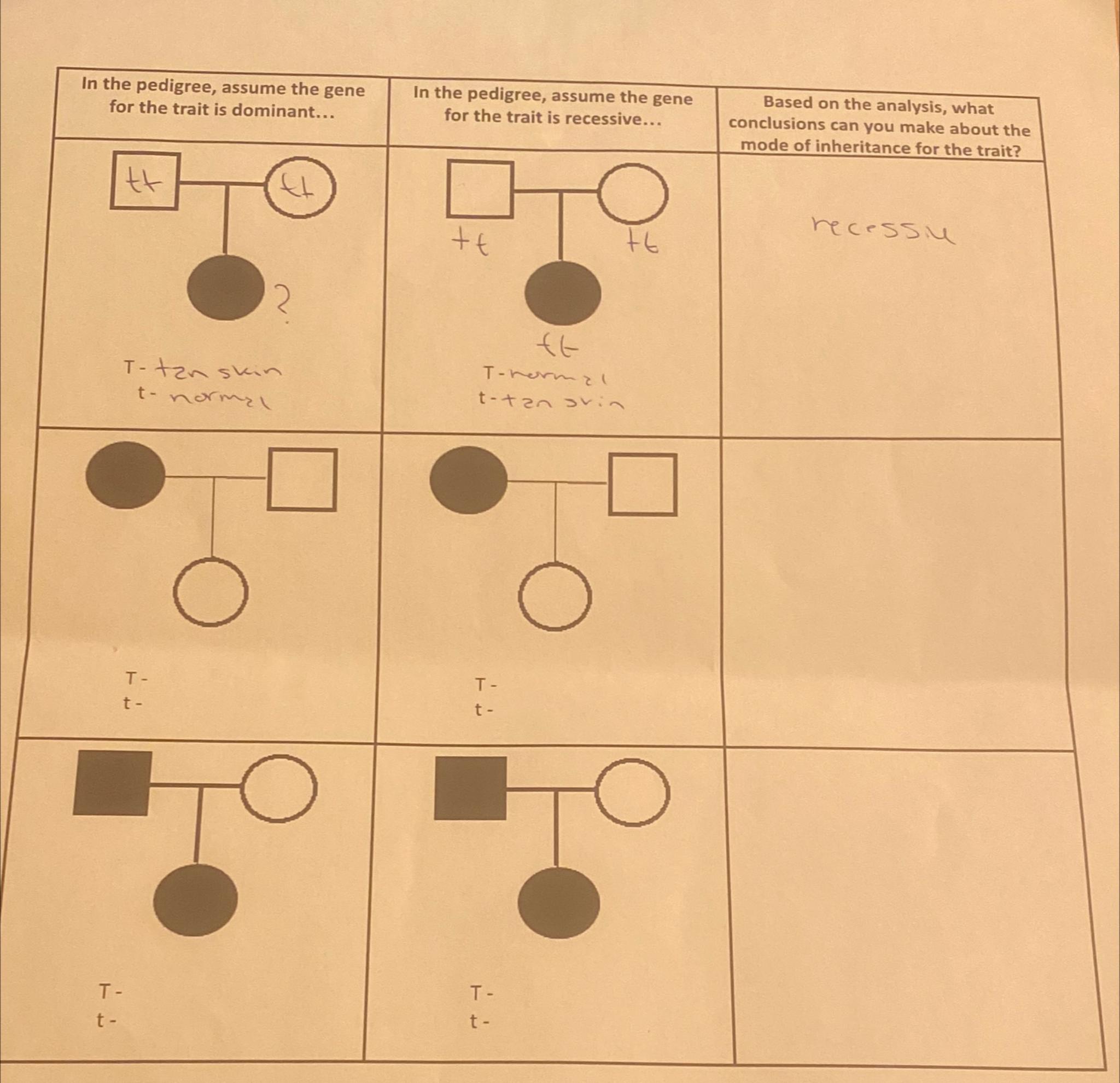 Solved Write the genotypes and then possible mode of | Chegg.com