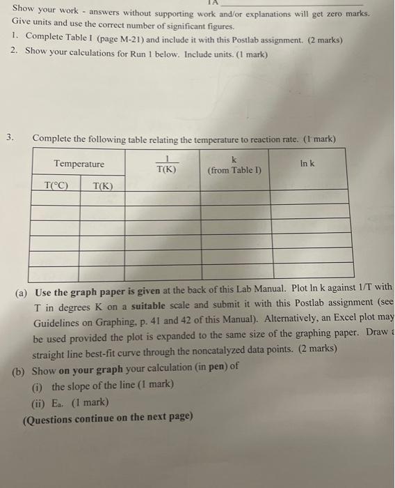 Solved Show your work - answers without supporting work | Chegg.com