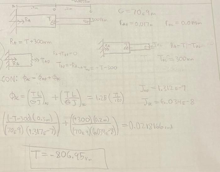 Solved Determine the torque T at point b such that the | Chegg.com