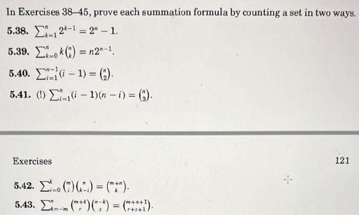 Solved In Exercises 38-45, prove each summation formula by | Chegg.com