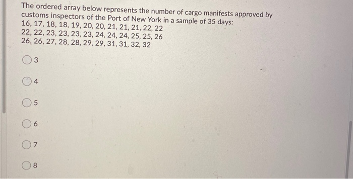 Solved The ordered array below represents the number of | Chegg.com