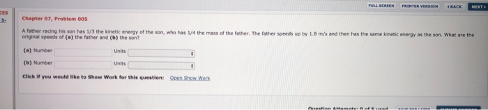 Solved FULL SCREEN PRINTER VERSION NEXT BACK CES Chapter 07, | Chegg.com