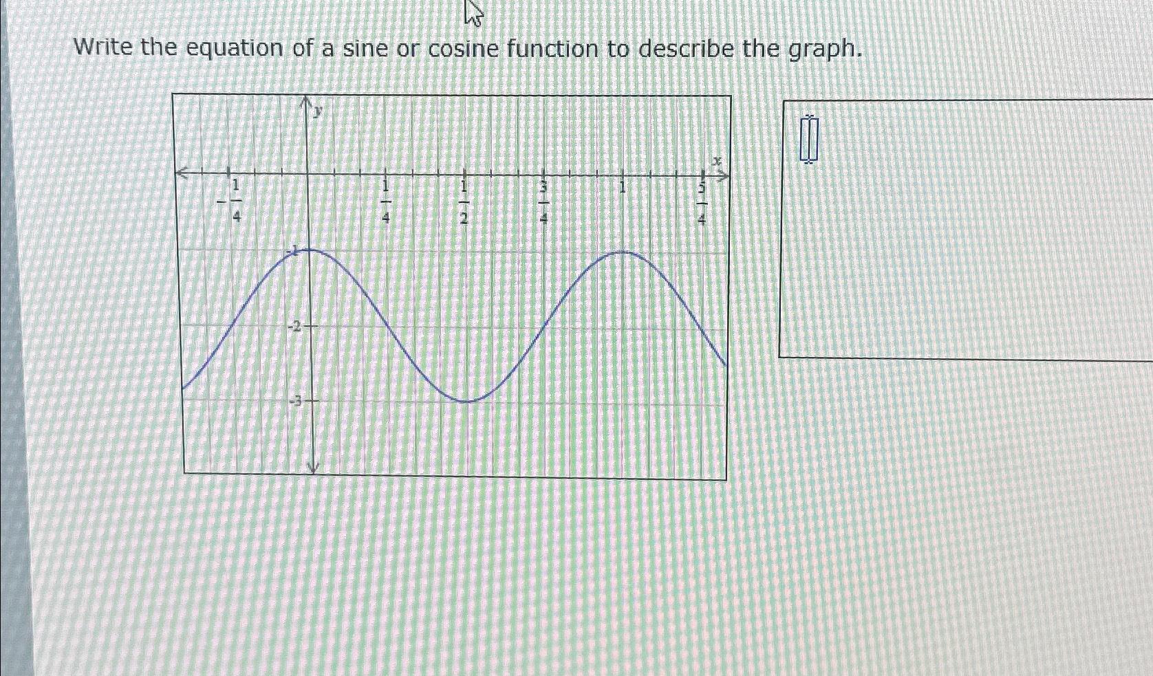 Solved Write the equation of a sine or cosine function to | Chegg.com