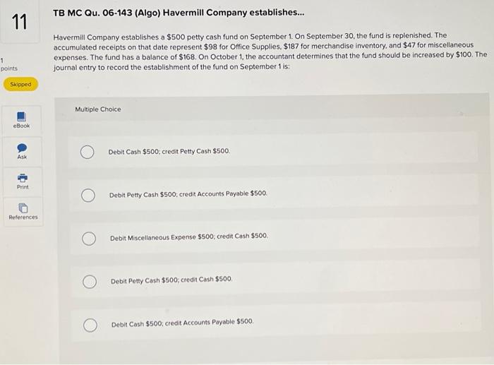 Solved TB MC Qu. 06-110 (Algo) A company wants to | Chegg.com