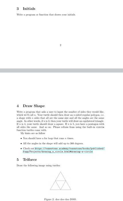 Solved 3 Initials Write a program or function that draws | Chegg.com