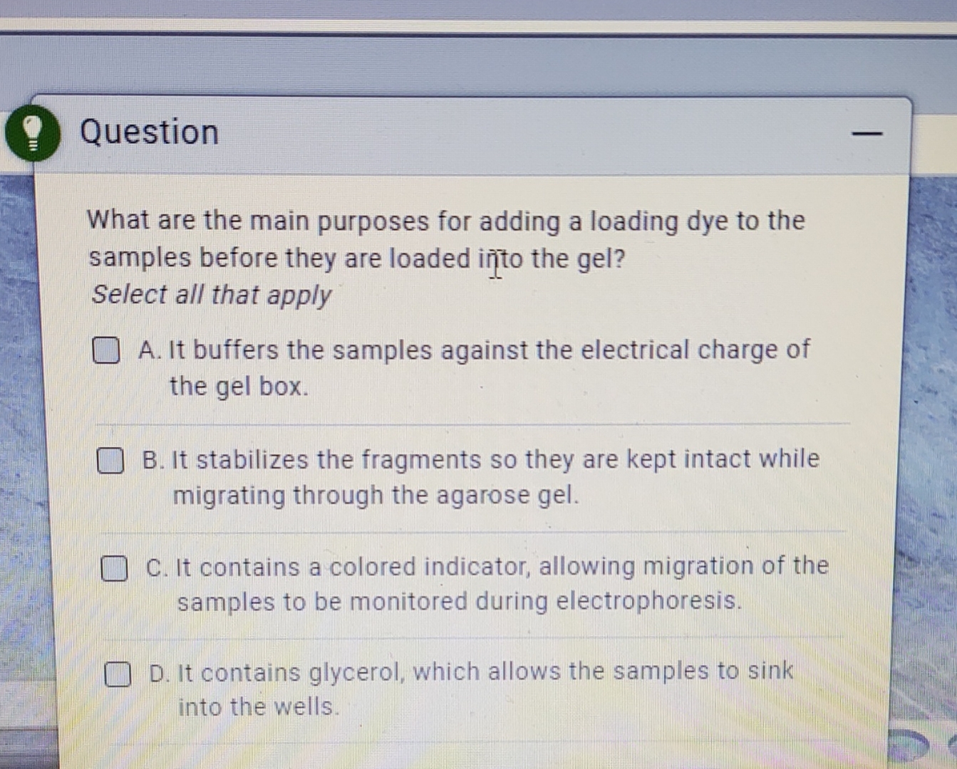 Solved QuestionWhat are the main purposes for adding a | Chegg.com