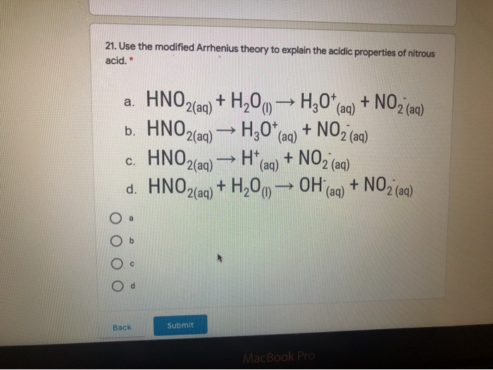 Solved 21. Use the modified Arrhenius theory to explain the | Chegg.com