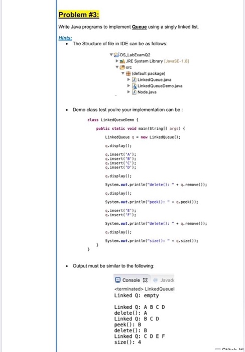 Solved Problem 3 Write Java Programs To Implement Queue 0454
