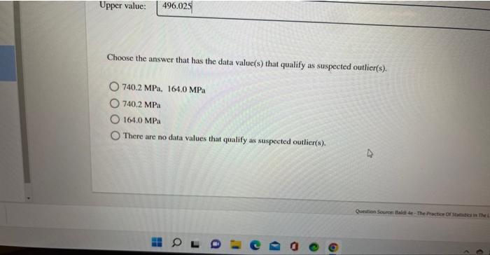 Solved Choose the answer that has the data value(s) that | Chegg.com