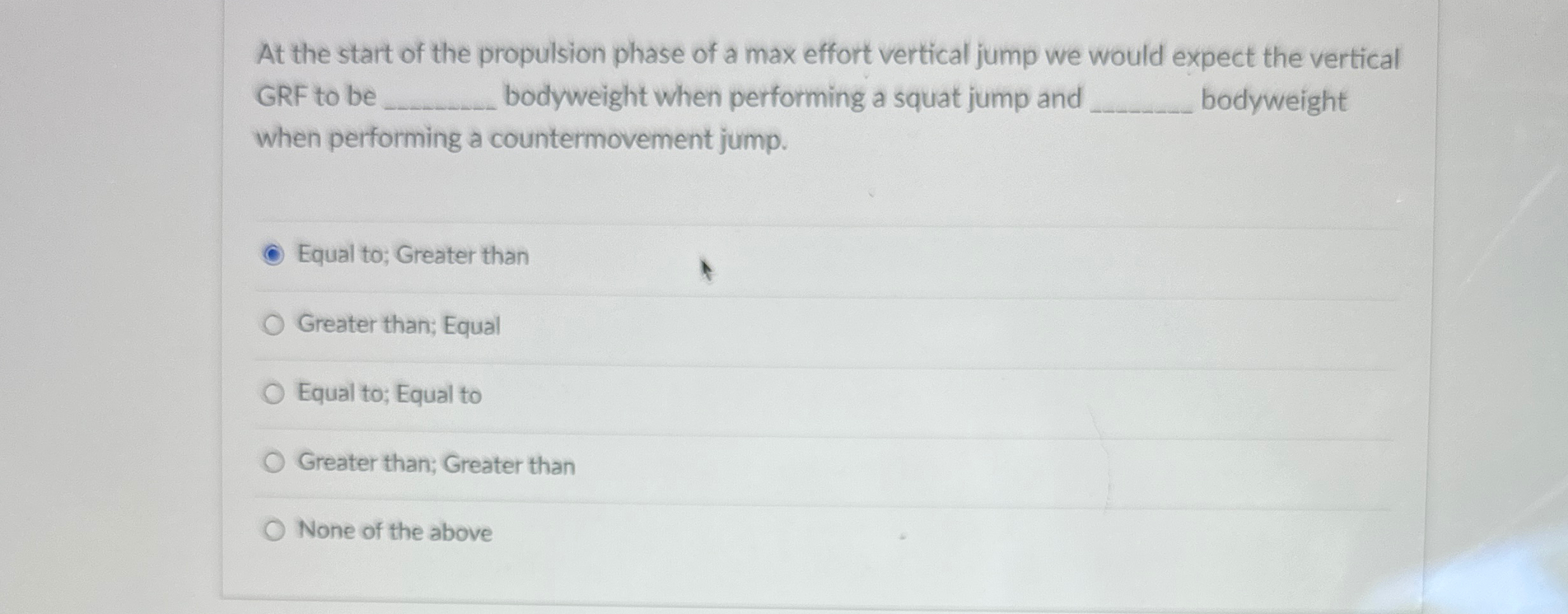 Solved At the start of the propulsion phase of a max effort | Chegg.com
