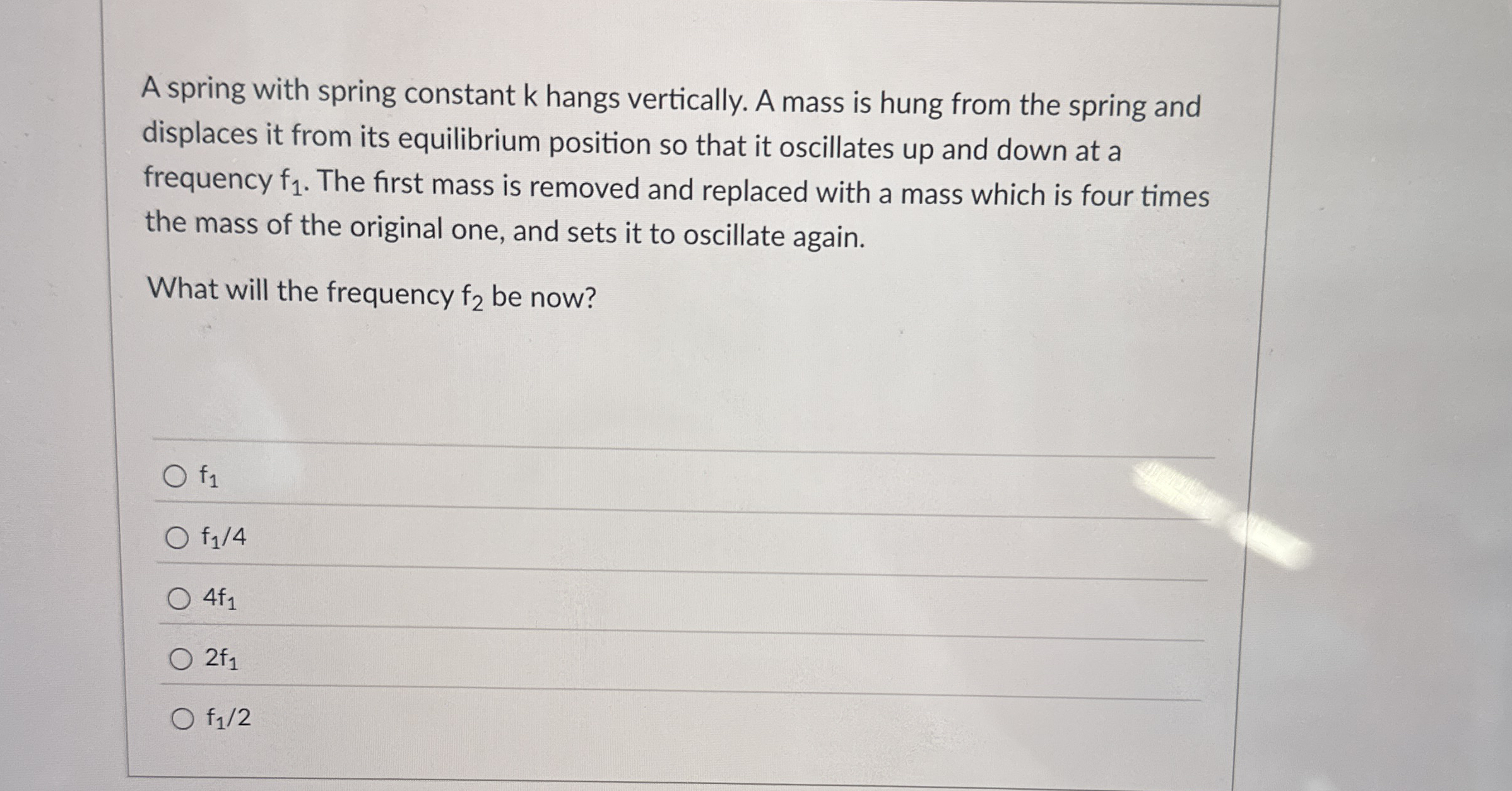 Solved A spring with spring constant k ﻿hangs vertically. A | Chegg.com